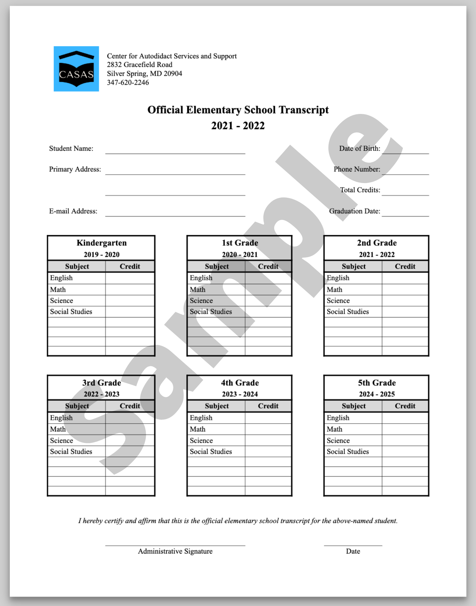 Official Transcripts Peaceful Worldschoolers